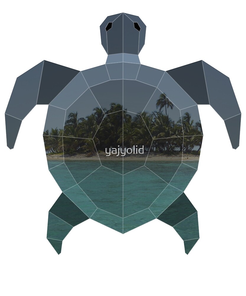 "Low Poly Double Exposure Sea Turtle" by yajyolid | Redbubble