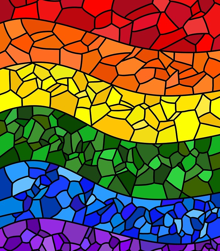 "Stained Glass LGBT Flag" by cipollakate | Redbubble