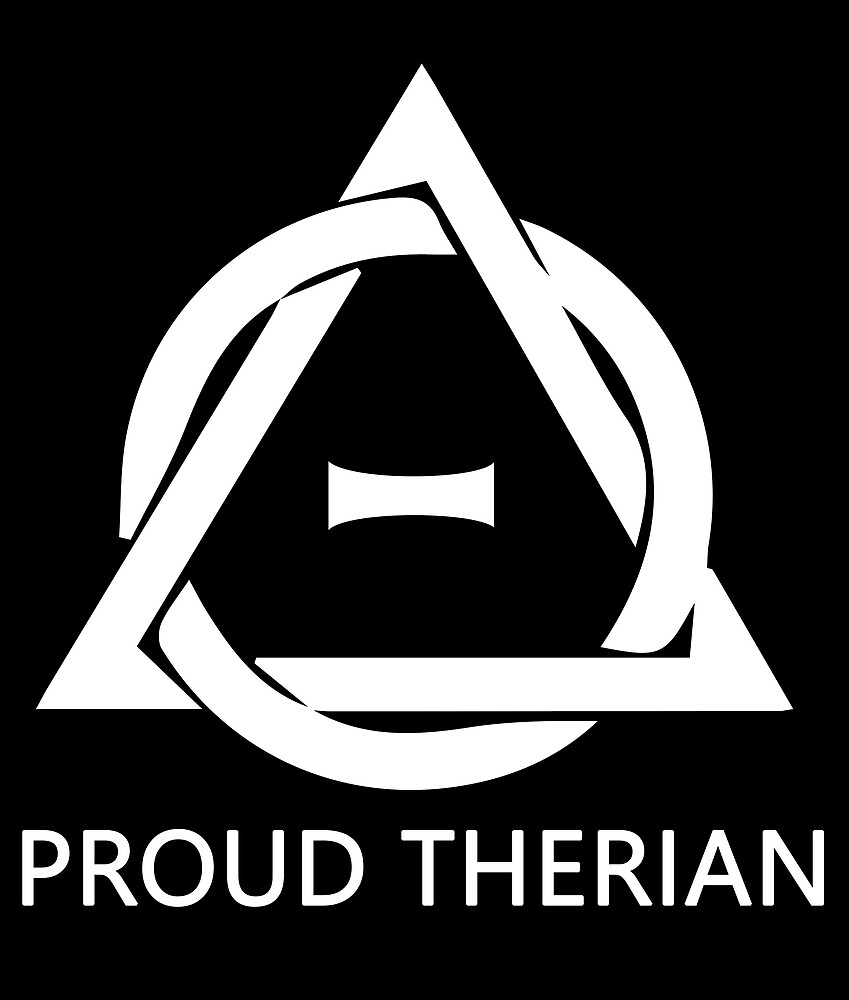 "Theta-Delta Therian Symbol Therianthropy WHITE "PROUD THERIAN"" by PD ...