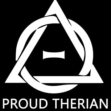 "Theta-Delta Therian Symbol Therianthropy WHITE "PROUD THERIAN"" Art ...