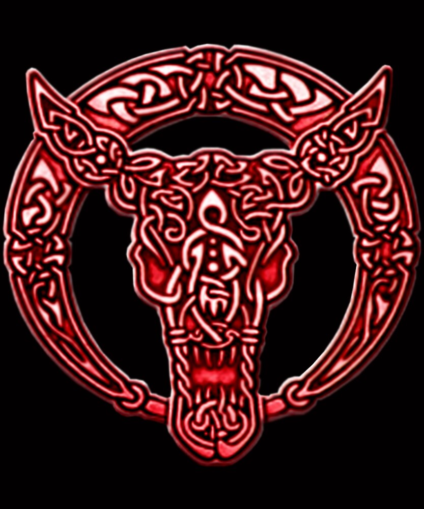 "Red Celtic Bull Celtic Knots" by Atteestude | Redbubble