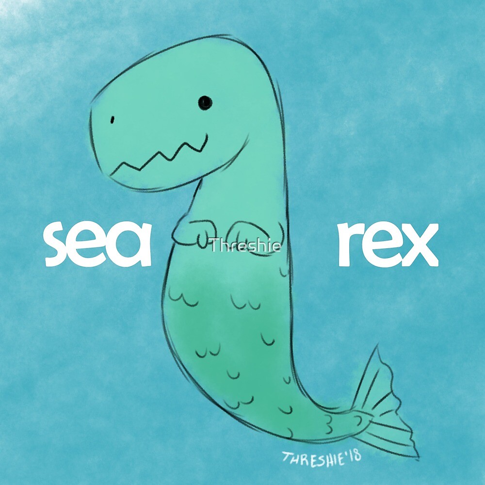 "Sea Rex Dinosaur Mermaid" by Threshie | Redbubble