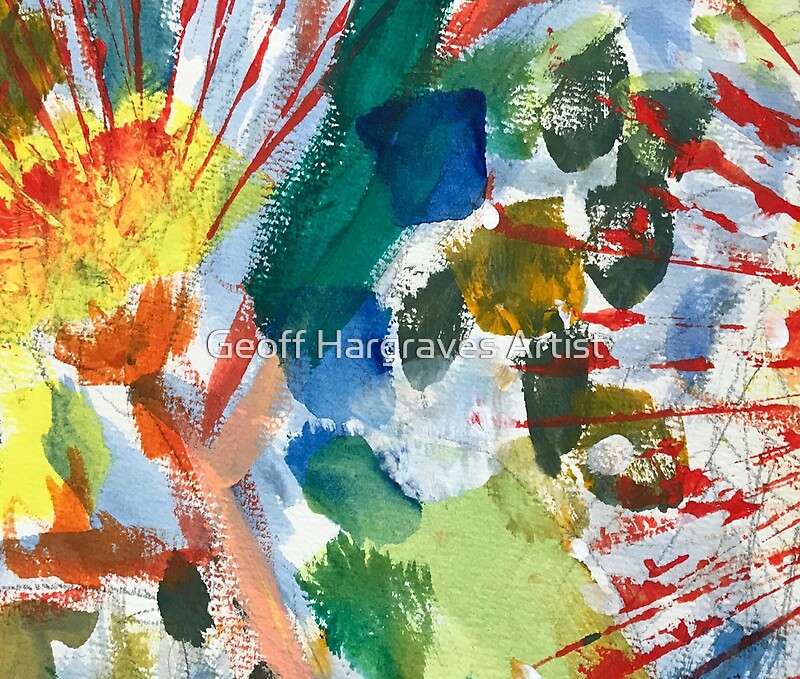 "abstract red gum flowering, from an acrylic original painting by Geoff ...