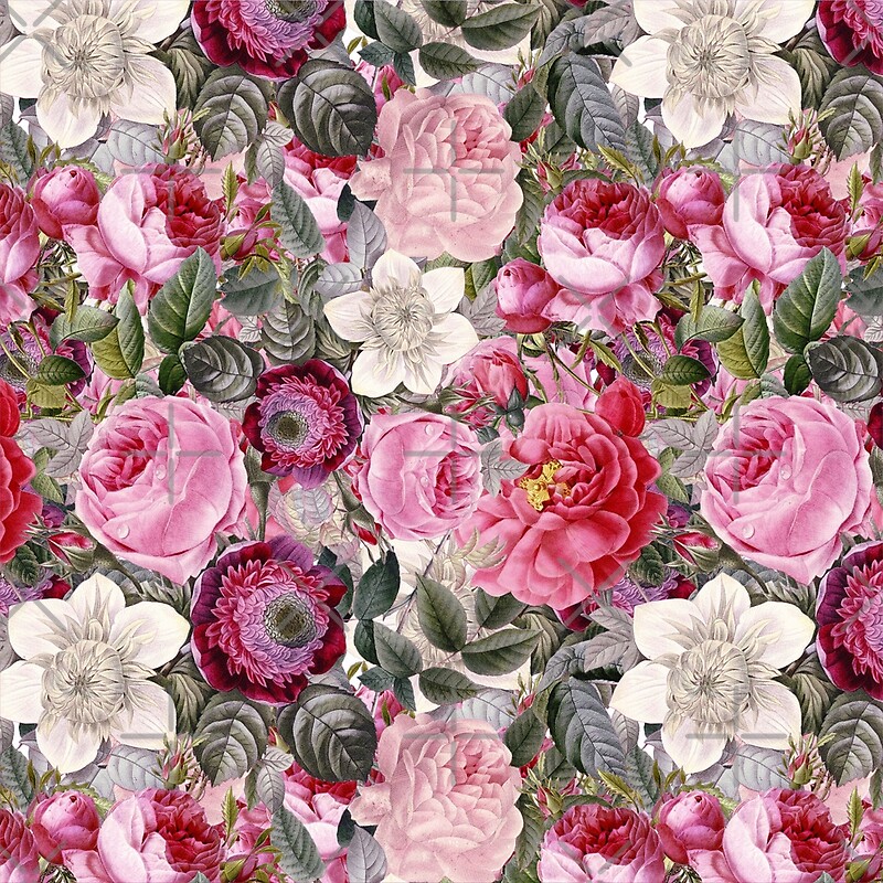 "Vintage Pink Floral Pattern " by UtArt | Redbubble