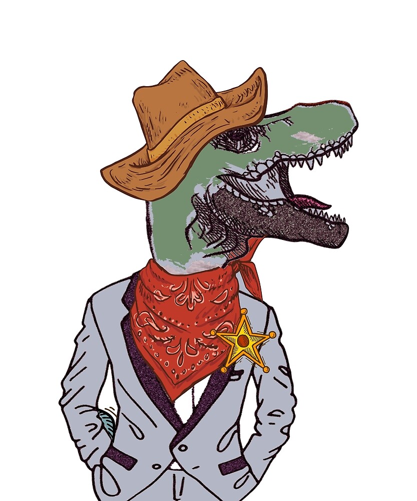 "T Rex Trex Tyrannosaurus Cowboy Dino Trex T Rex Elegant Party Sheriff ...