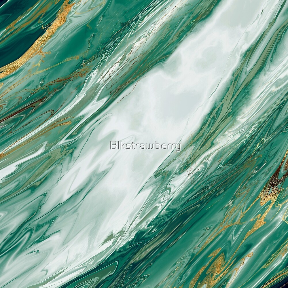 "Emerald Jade Green Gold Accented Painted Marble" by Blkstrawberry ...