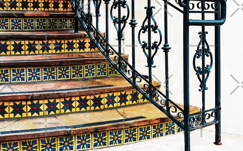 "Colorful Tiles & Wrought Iron " by Heather Friedman | Redbubble