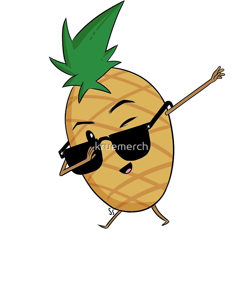 "Dabbing Pineapple Funny Eye Wink with Sunglasses" by kruemerch | Redbubble