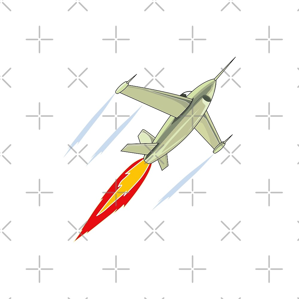 "Vintage Fighter Jet Taking Off Retro" by retrovectors | Redbubble
