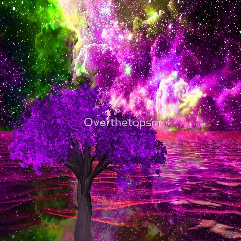 "NEBULA TREE GALAXY REFLECTIONS" by Overthetopsm | Redbubble