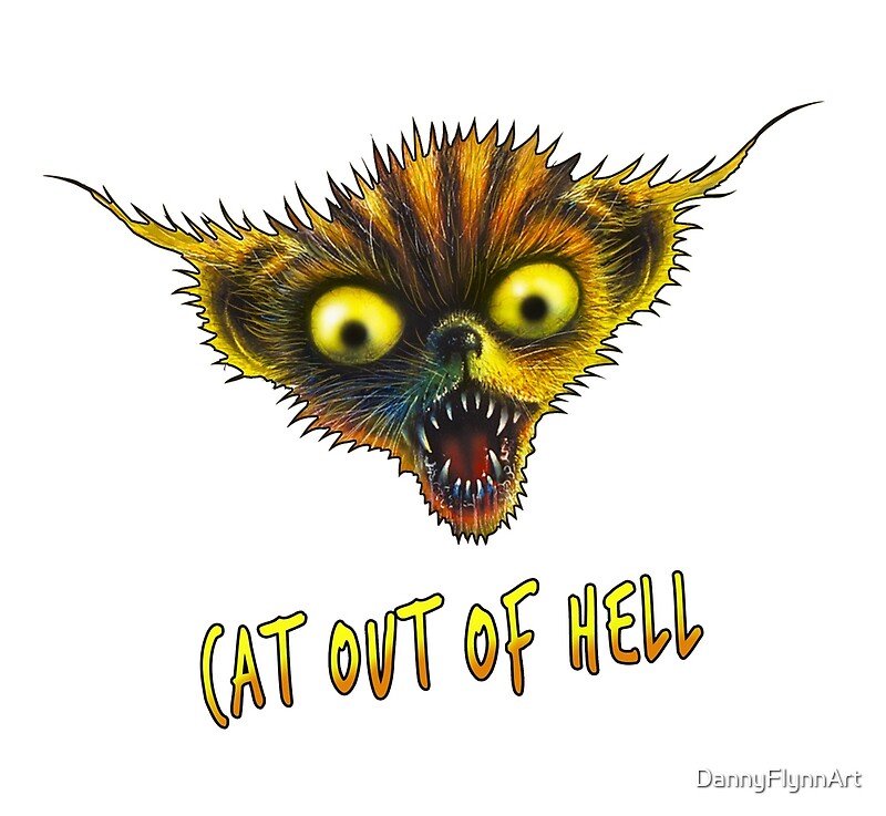 "Cat Out Of Hell " by DannyFlynnArt | Redbubble