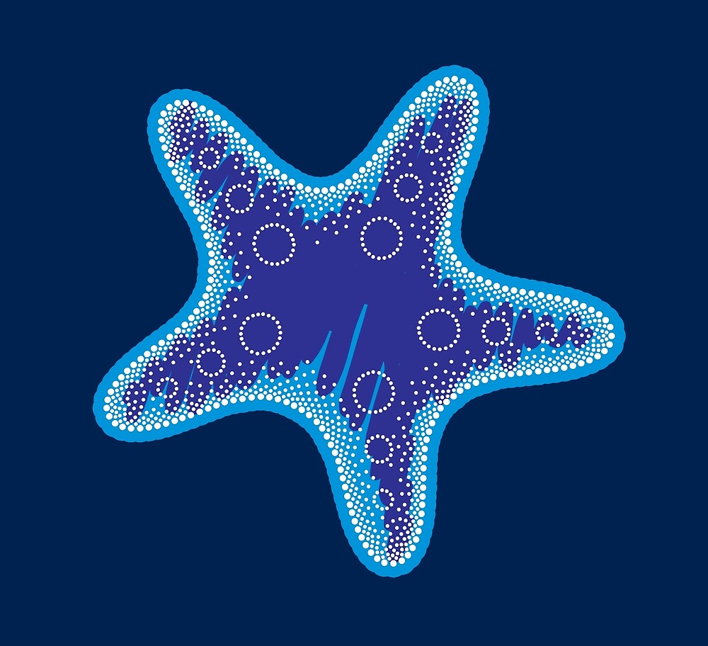 "Marine pattern with Starfish or Sea star in dotwork style." by ...