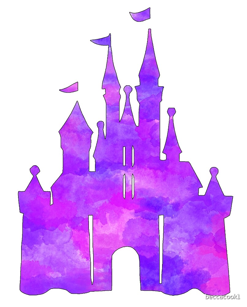 "Watercolour pink and purple castle" by beccacook1 | Redbubble