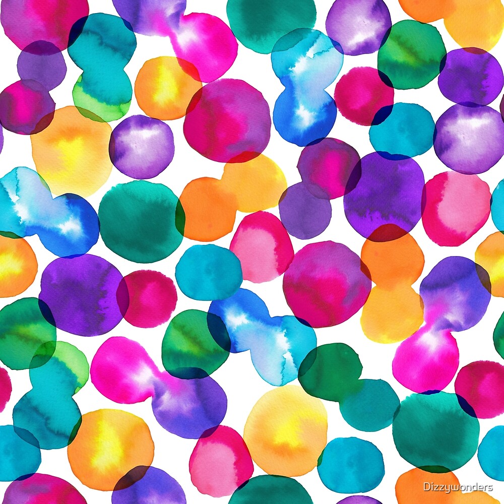 "Colourful Spot Watercolour Bright Pattern" by Dizzywonders | Redbubble