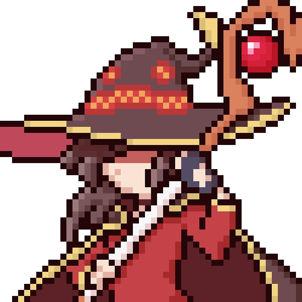 "Megumin Pixel Art" by Omi Cedar | Redbubble