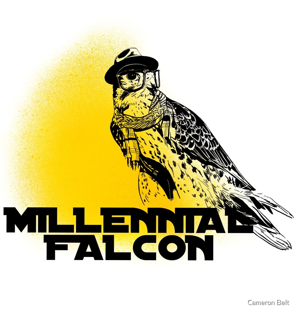 "Millennial Falcon" by Cameron Belt | Redbubble