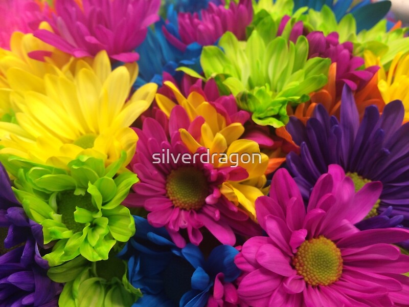 "Vibrant Bright Neon Flowers" by silverdragon | Redbubble