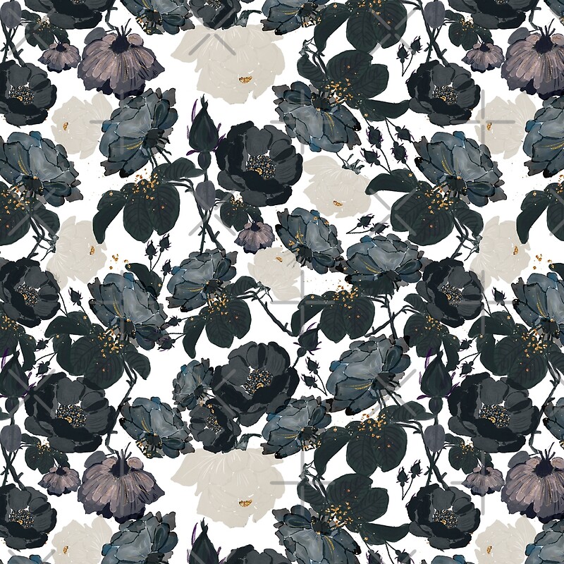 "Black Roses Pattern" by UtArt | Redbubble