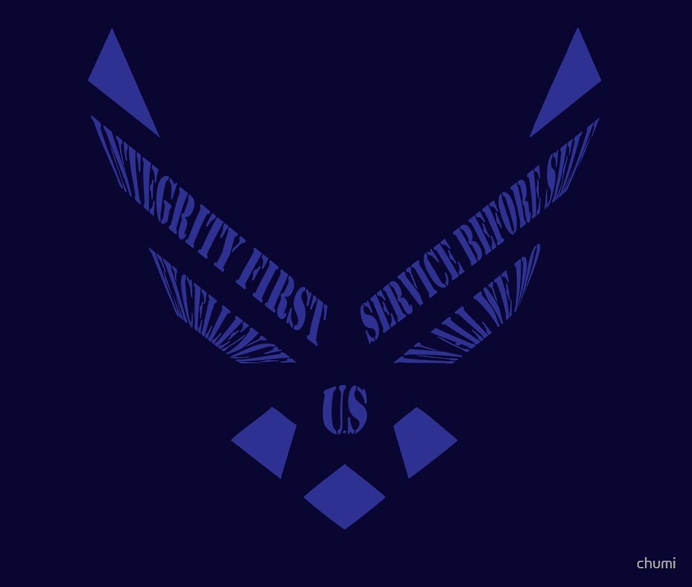 "Air Force Values USAF logo. Novelty Gifts." by chumi | Redbubble