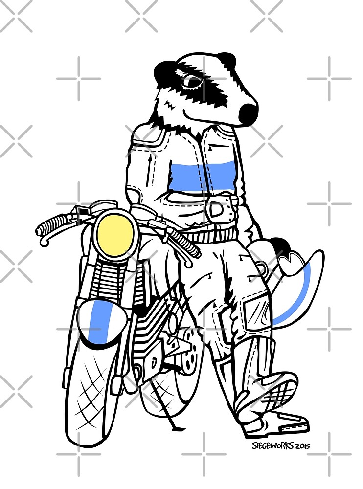 "Biker Badger" by siege103 | Redbubble