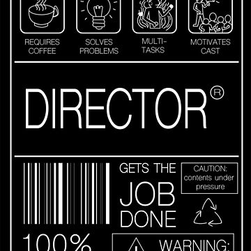 "DIRECTOR LABEL" Greeting Card for Sale by gabulousness | Redbubble