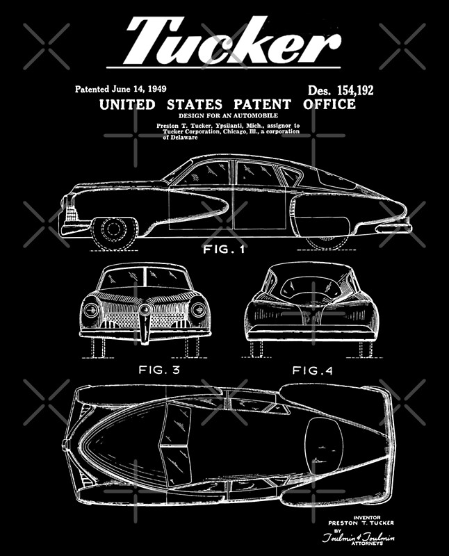 "Tucker Automobile Patent White" by Luve Store | Redbubble