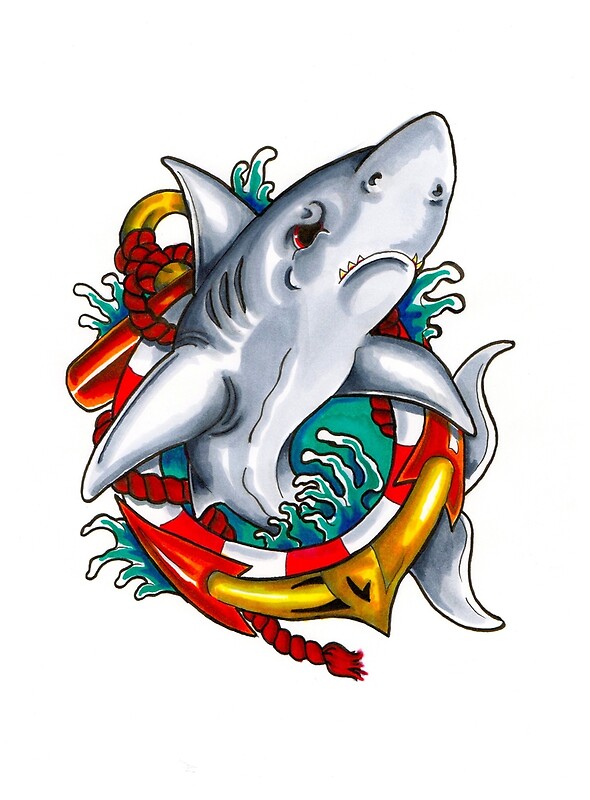 "Shark splash" by AbesArt | Redbubble