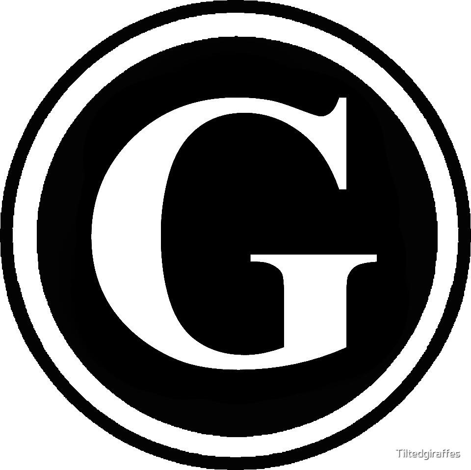 "Circle Monogram G" by Tiltedgiraffes | Redbubble