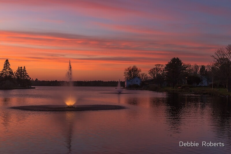 "Lake Milo Fountains at Sunset" by Debbie Roberts | Redbubble