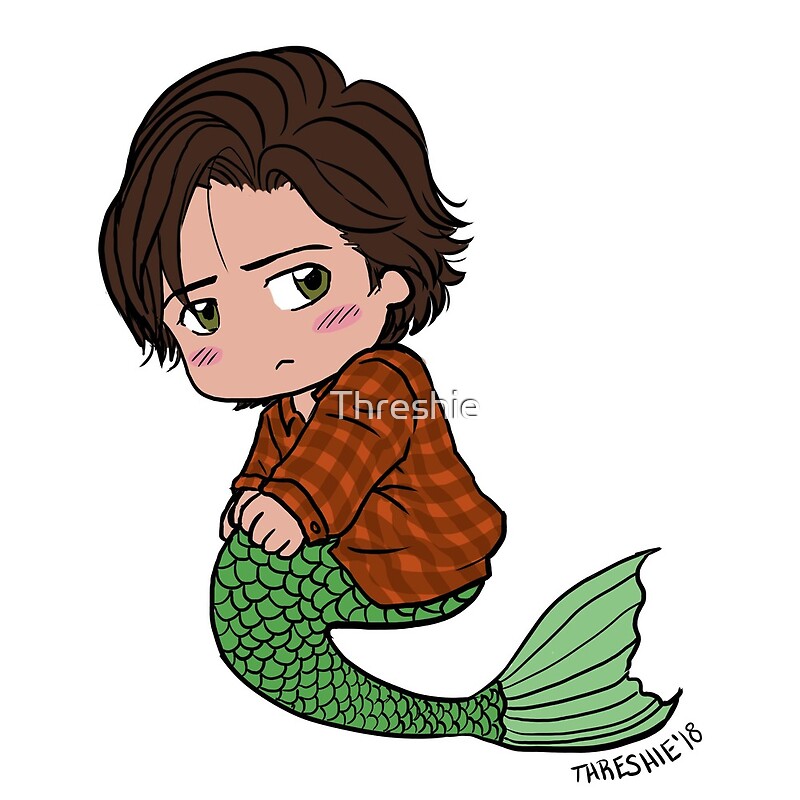 "Gentle Chibi Plaid and Green Merman" by Threshie | Redbubble