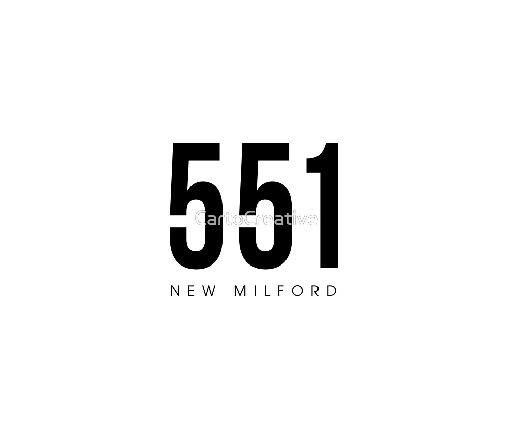 "New Milford, NJ - 551 Area Code" by CartoCreative | Redbubble