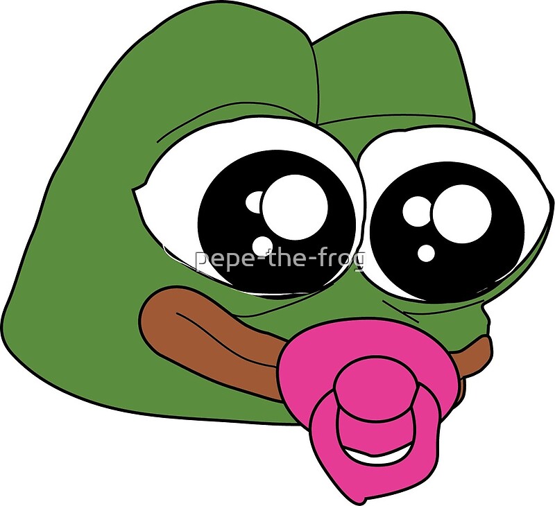 "Baby pepe the frog sucking on a pacifier" by pepe-the-frog | Redbubble