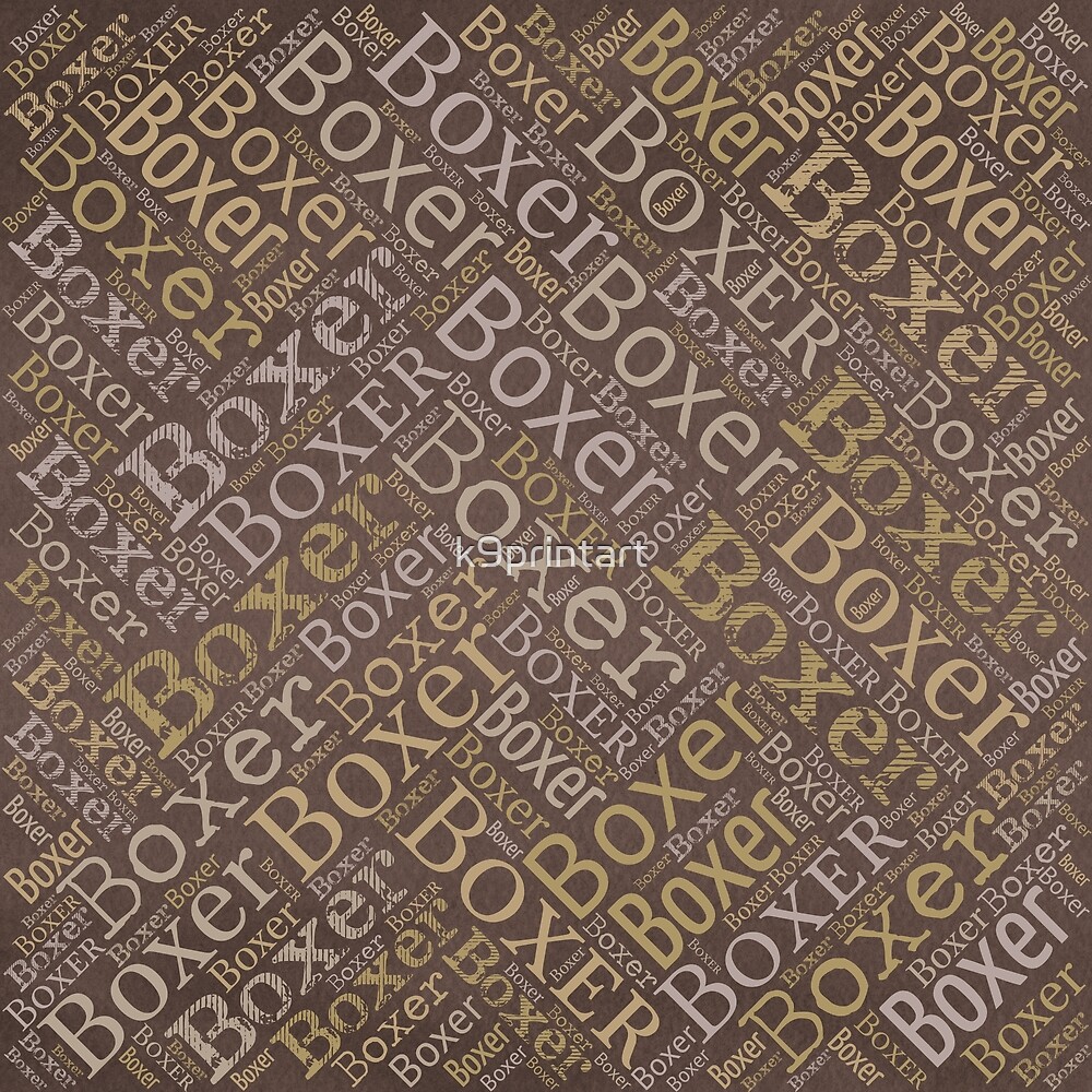 "Boxer dog Word Art " by k9printart | Redbubble