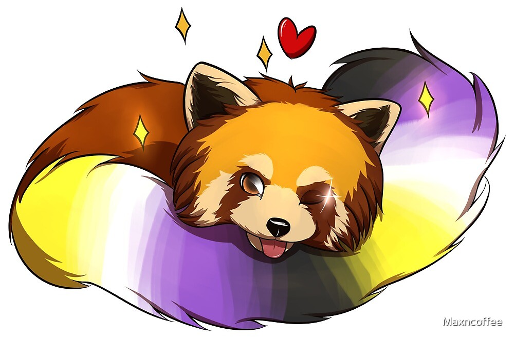 "Red Panda pride: Non- binary" by Maxncoffee | Redbubble