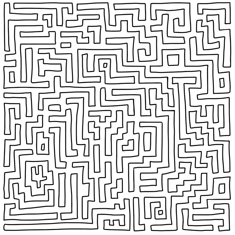 "Black Line Maze Pattern - Geometric" by MadZakkaGraphic | Redbubble