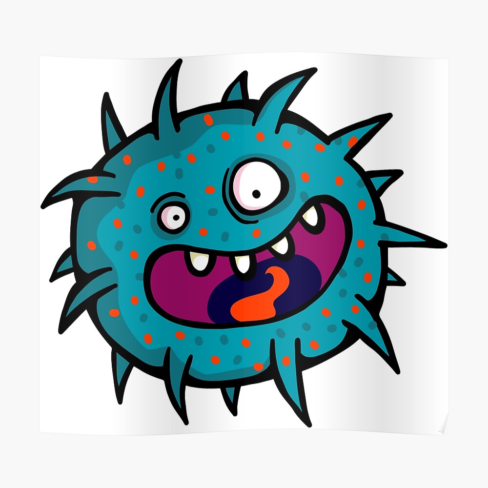 "Cartoon Scary Bacteria" Poster by Prawny | Redbubble