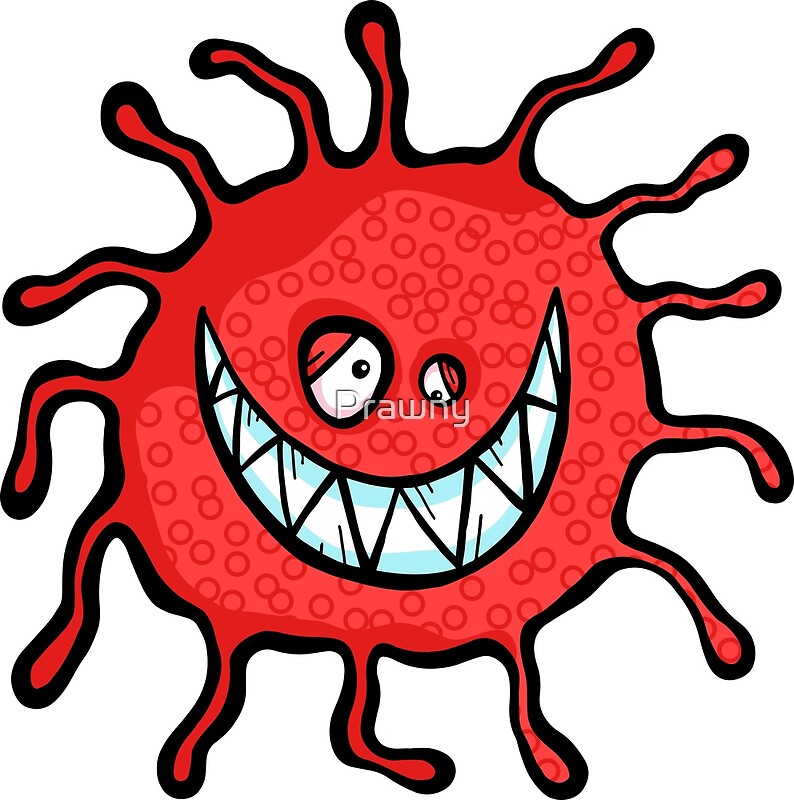 "Toothy Red Germ Bug" by Prawny | Redbubble