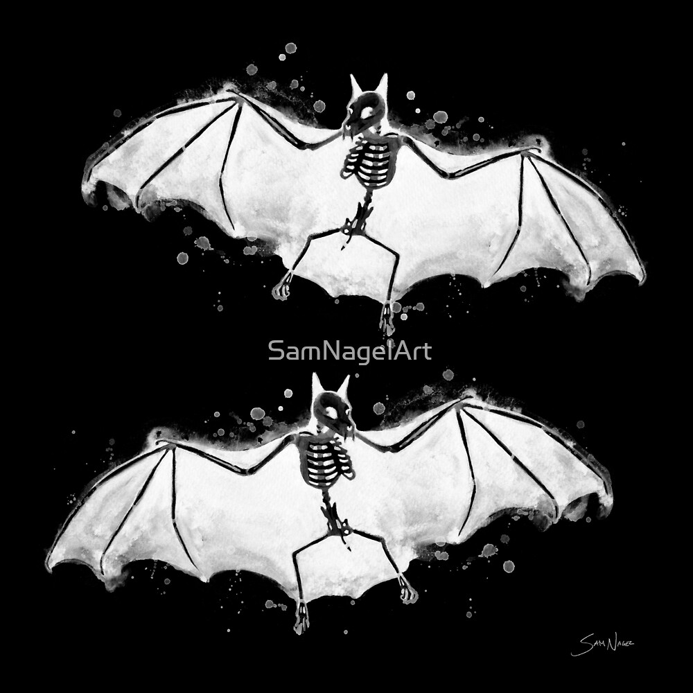 "Skeletal Bat - inverted" by SamNagel | Redbubble
