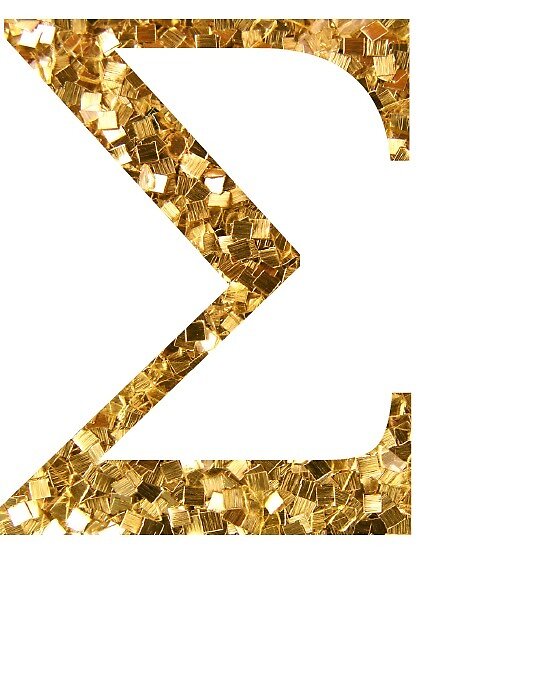 "Gold Flakes Sigma Letter" by Gina M | Redbubble