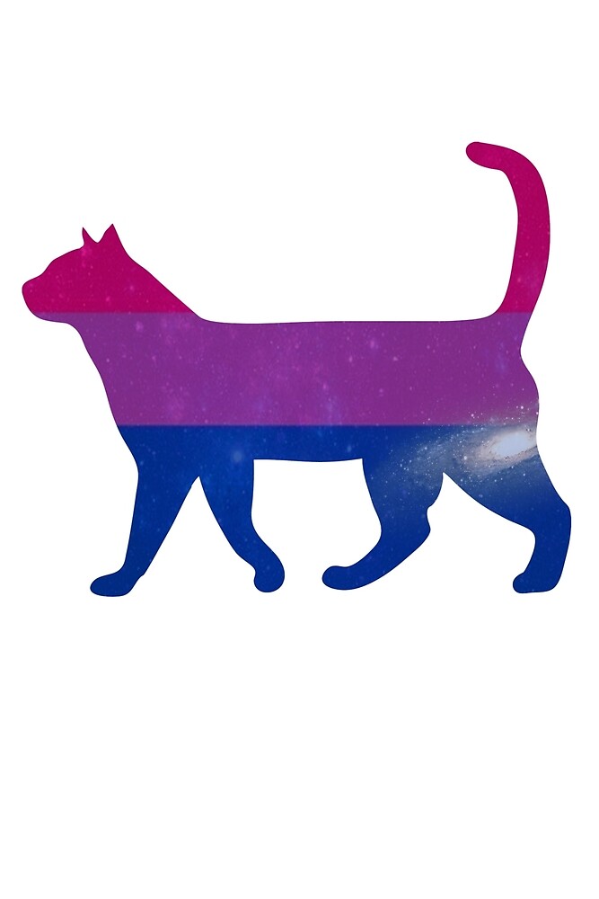 "Bi pride cat" by kittykarnstein | Redbubble