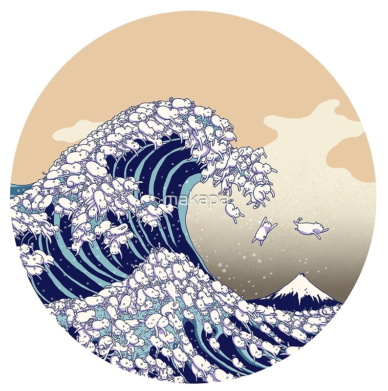"the great wave of kawaii" by makapa | Redbubble