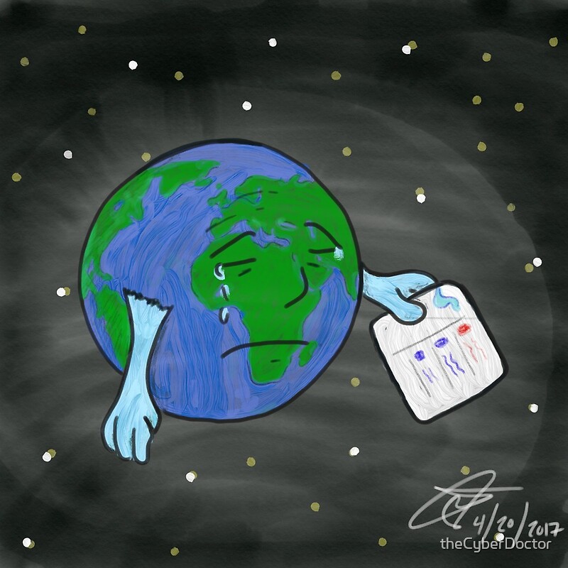 "Social Media Sad Earth" by theCyberDoctor | Redbubble