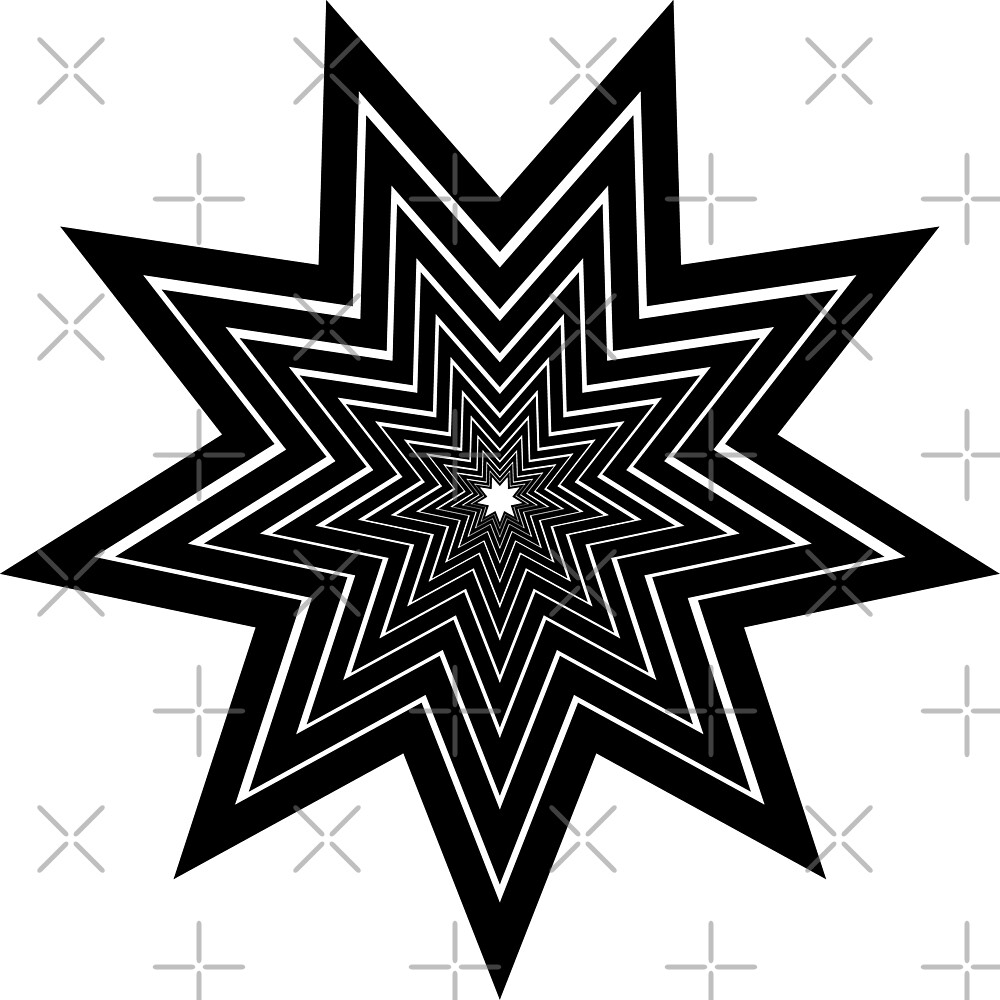 "nine pointed star black abstract " by Danler | Redbubble