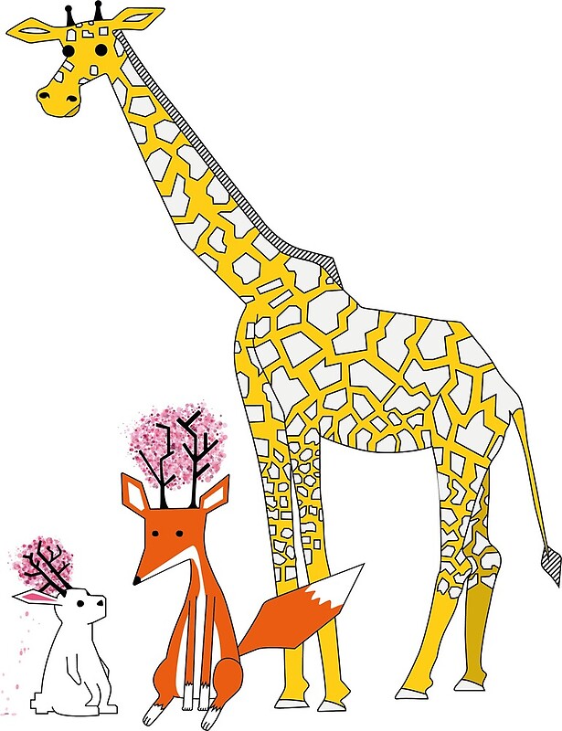 "Giraffe and friends" by Olorae | Redbubble