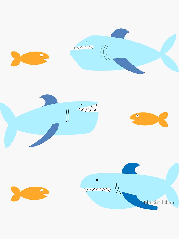"Sharks and Minnows" Sticker by mushito | Redbubble