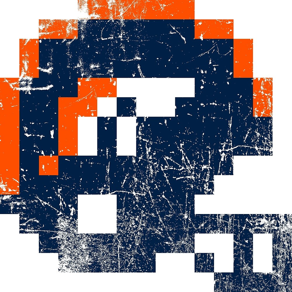 "DEN Distressed Football Helmet" by SuperRetroBowl | Redbubble