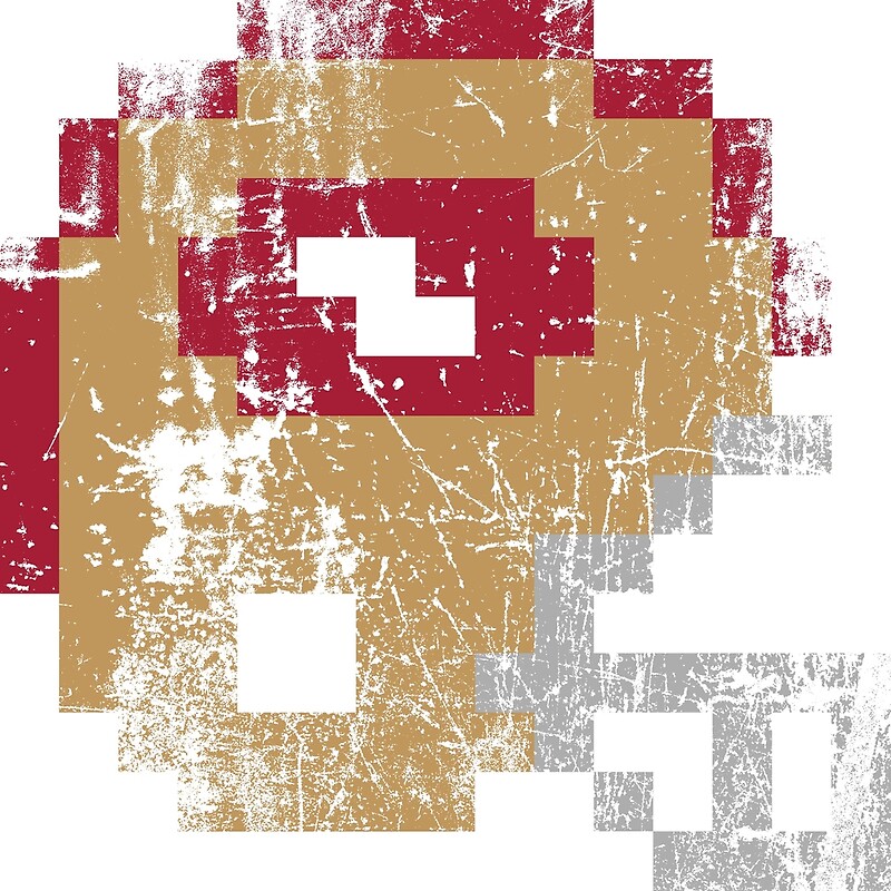 "SF Distressed Football Helmet" by SuperRetroBowl | Redbubble