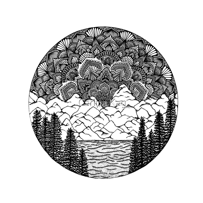 "Mandala Landscape" by Carina Kay | Redbubble