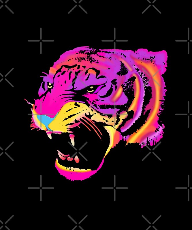 "Colorful pink tiger" by MortalDesigns | Redbubble