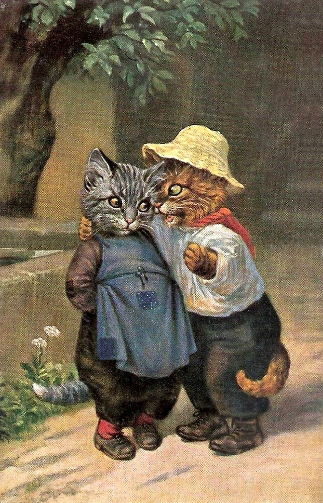 "Cat couple cat lovers Tom Cat and girlfriend two cats" by ...